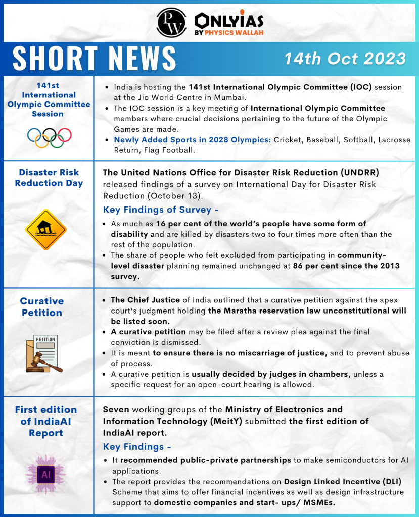 Short News 14 Oct 2023 - PWOnlyIAS