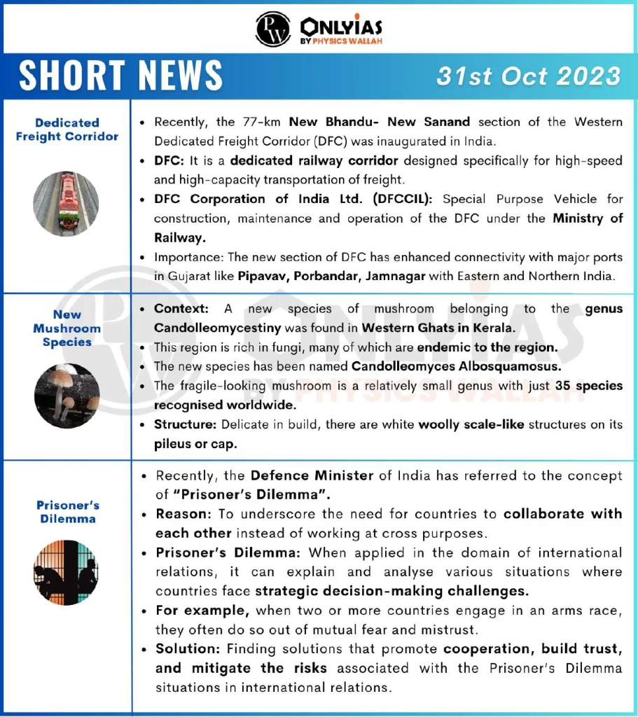 Short News 31 Oct 2023 - PWOnlyIAS