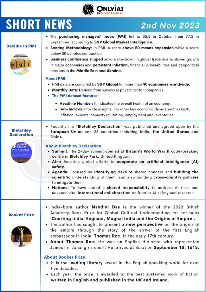 Short News: 2 NOV 2023 - PWOnlyIAS