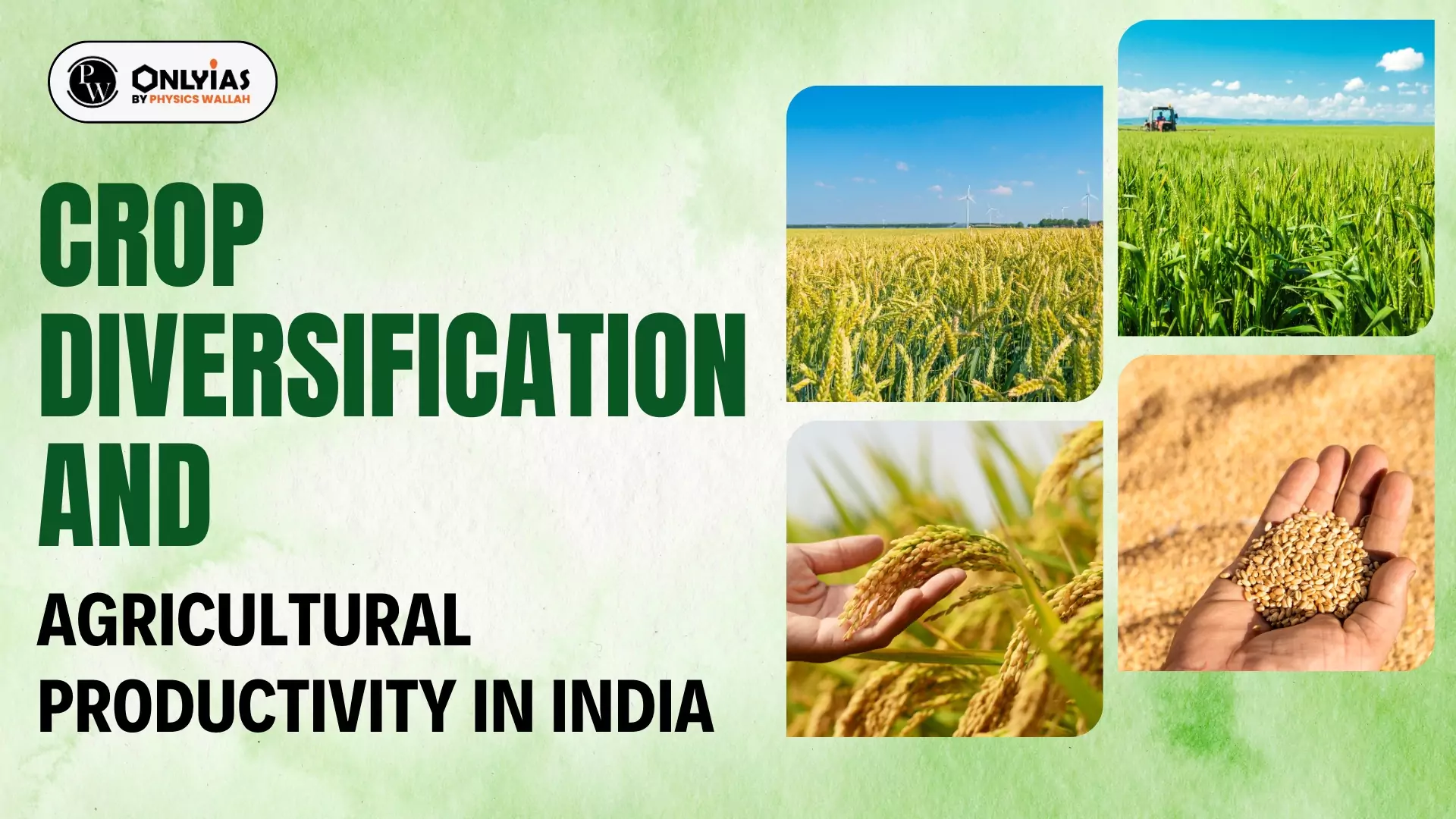 Crop Diversification And Agricultural Productivity In India - PWOnlyIAS