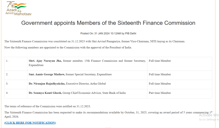 Finance Commission Article 280, 16th Finance Commission Members, And ...