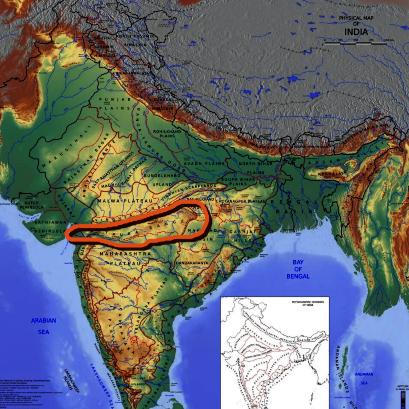 Satpura Range: Location, Map, Peaks, States, Rivers